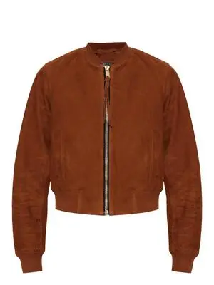 ALLSAINTS Orten Suede Bomber Jacket - Brown