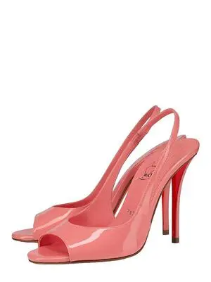 CHRISTIAN LOUBOUTIN Sofia Z Slingback Peep-toe Pumps - Grapefruit