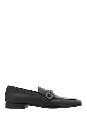 FERRAGAMO Gancini Ornament Moccasin Loafers - Nero