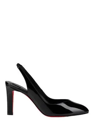 CHRISTIAN LOUBOUTIN Patent Calf Leather Fannylove Sling Pumps - Black