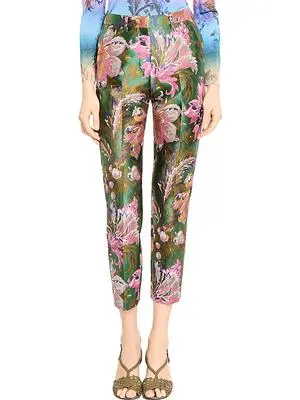 Etro Floral Cropped Tailored Trousers - Multicolor/green