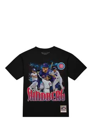 Mitchell & Ness Ryne Sandberg Chicago Cubs Legendary Collage Player T-shirt - Black