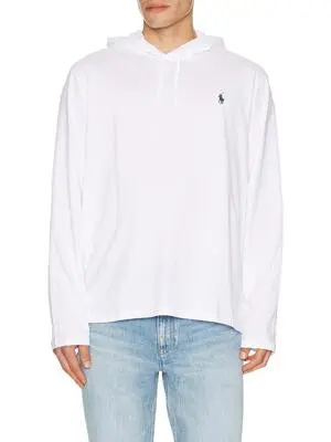 Polo Ralph Lauren Long Sleeve Jersey Knit Hooded T-shirt - White