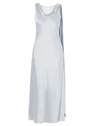 Acne Studios Draped Silk-satin Midi Dress With Scarf Detail - Blue