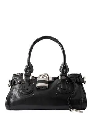 Chloé Chloé Paddington Full-Grain Leather Shoulder Bag Black
