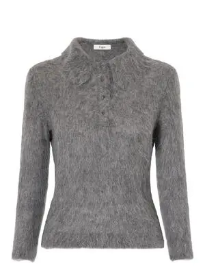 Chloé Alpaca-blend Polo Sweater - Gray