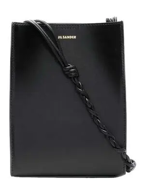 JIL SANDER Tangle Leather Shoulder Bag - Black