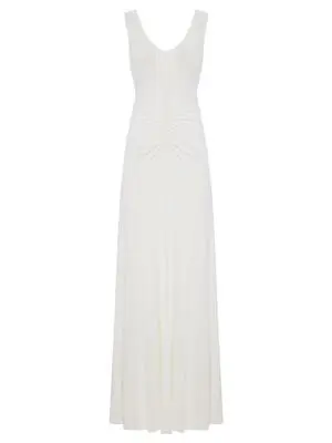 SELF-PORTRAIT Long Jersey Dress - White
