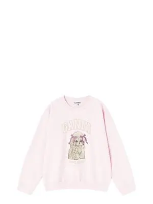 GANNI Puddle Organic Cotton Graphic Print Sweatshirt - Pink