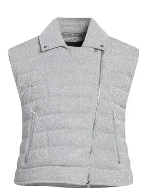 Herno Sleeveless Puffer Jacket With Metallic Fiber - Silver