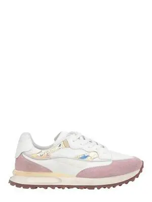 HIDNANDER Low-top Sneakers In Leather And Textile Fibers - Pink