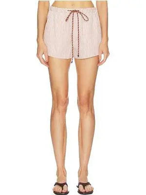 Citizens Of Humanity Este Drawstring Shorts - Raspberry Stripe