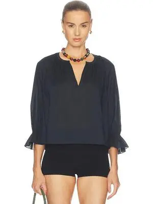FRAME The Poet Blouse - Navy
