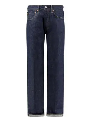 LEVI'S 501 Original Selvedge Premium Cotton Denim Jeans - Blue
