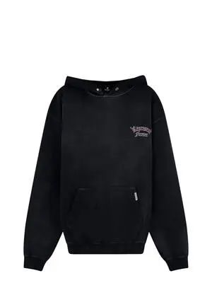 REPRESENT Duality Cotton Distressed Hoodie - Grey