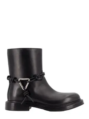 Bottega Veneta Leather Ankle Boots - Black