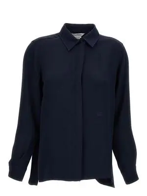 Max Mara Crepe De Chine Shirt - Blu