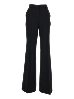 Sportmax Tailored Wool Fresco Wide Leg Trousers - Black