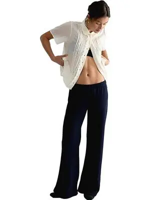 Citizens Of Humanity Nora Knit Pull-on Wide Leg Pants - Navy