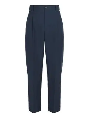 Jacquemus Linen-blend Pleated Trousers - Navy