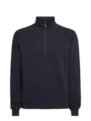 HARRODS Harrods Cotton Jersey Quarter-Zip Sweatshirt