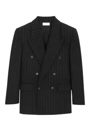 SAINT LAURENT Saint Laurent Oversized Striped Double-Breasted Jacket