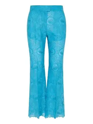VALENTINO Valentino Floral Embroidered Flared Pants