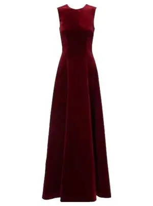 EMILIA WICKSTEAD Cotton Velvet Gown - Brown