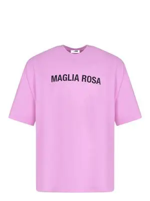 MSGM Maglia Rosa Crewneck Oversize T-shirt - Pink