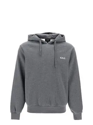 A.p.c. Logo Detailed Drawstring Hoodie - Gray