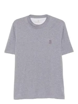 Brunello Cucinelli Logo-print T-shirt - Gray