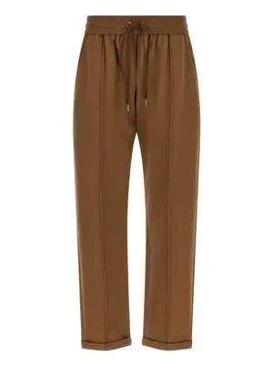 Brunello Cucinelli Drawstring Flared Trousers - Brown