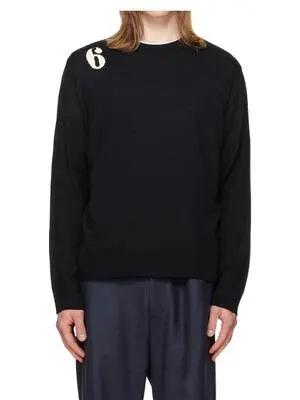 MAISON MARGIELA MM6 Maison Margiela Black Long Sleeve Crew Neck Sweater