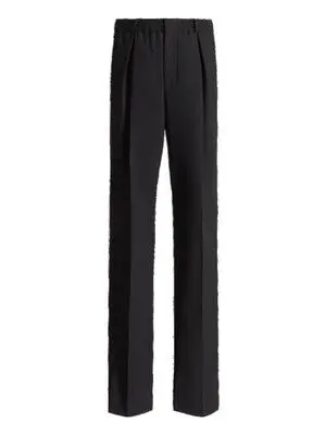 Balmain Wool Trousers With Elasticated Waist - Black