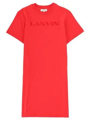 LANVIN Round Neck Short Sleeve Dress - Red