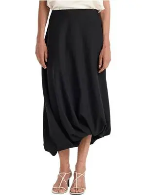 RÓHE Twisted Midi Skirt - Black