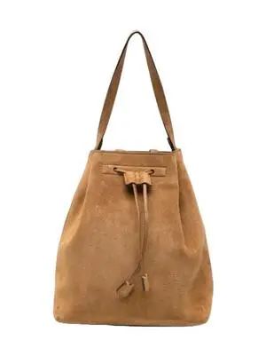 THE ROW Suede Drawstring Backpack - Brown