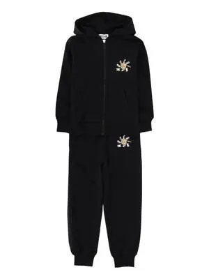 Moschino Embellished Hooded Zip-up Tracksuit - Black