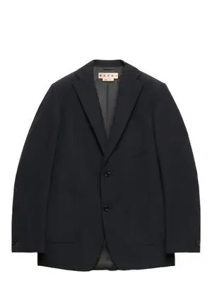 Marni Techno Wool Blend Single-breasted Jacket - Black