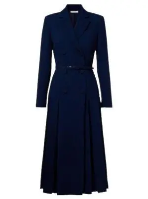 EMILIA WICKSTEAD Chaney Wool Crepe Midi Dress - Black
