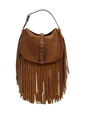 Etro Suede Tassel Hobo Bag - Brown