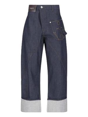 J.W.ANDERSON Twisted Turn-up Workwear Denim Jeans - Indigo
