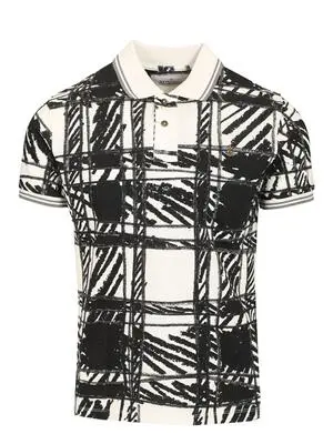 VIVIENNE WESTWOOD Abstract Printed Short-sleeved Polo Shirt - Black