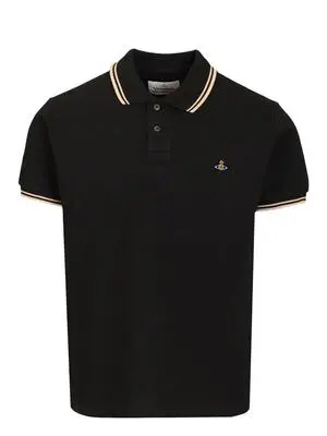 VIVIENNE WESTWOOD Classic Straight Hem Polo Shirt - Black