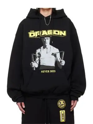 LU'U DAN Bruce Lee Collaboration Oversized Long-sleeve Hoodie - Black