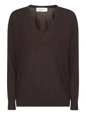 Dries Van Noten Long-sleeved V-neck Jumper - Black