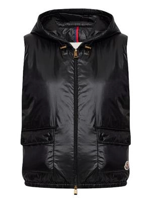 Moncler Lansette Quilted Hooded Vest - Ebony