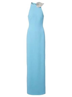 David Koma Embellished Leaf Detail Gown - Blue