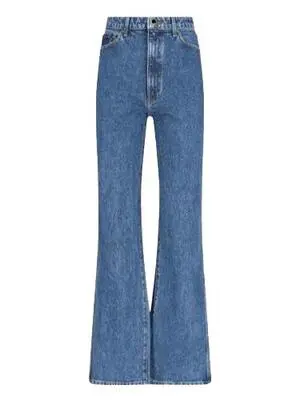 Khaite Belt Loop Flared Jeans - Blue