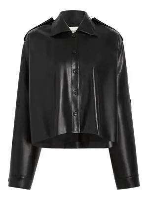 Khaite Bodine Leather Button-up Shirt - Black